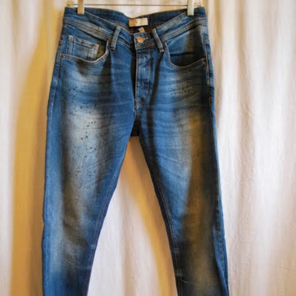 Zmdc Distressed // Paint Splatter Boyfriend Jeans - Gem